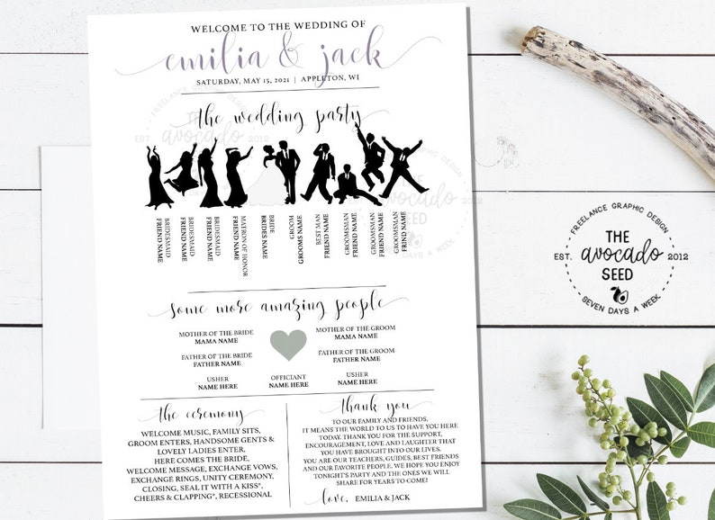 Wedding Program Poster Printable Any Size DIY Printing - Etsy