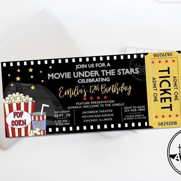 Under the Stars Ticket Invitation - Etsy