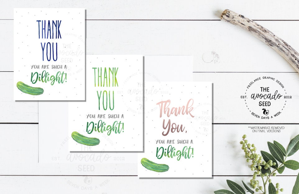 Pickle Party Thank You Card Digital File or Prints - Etsy