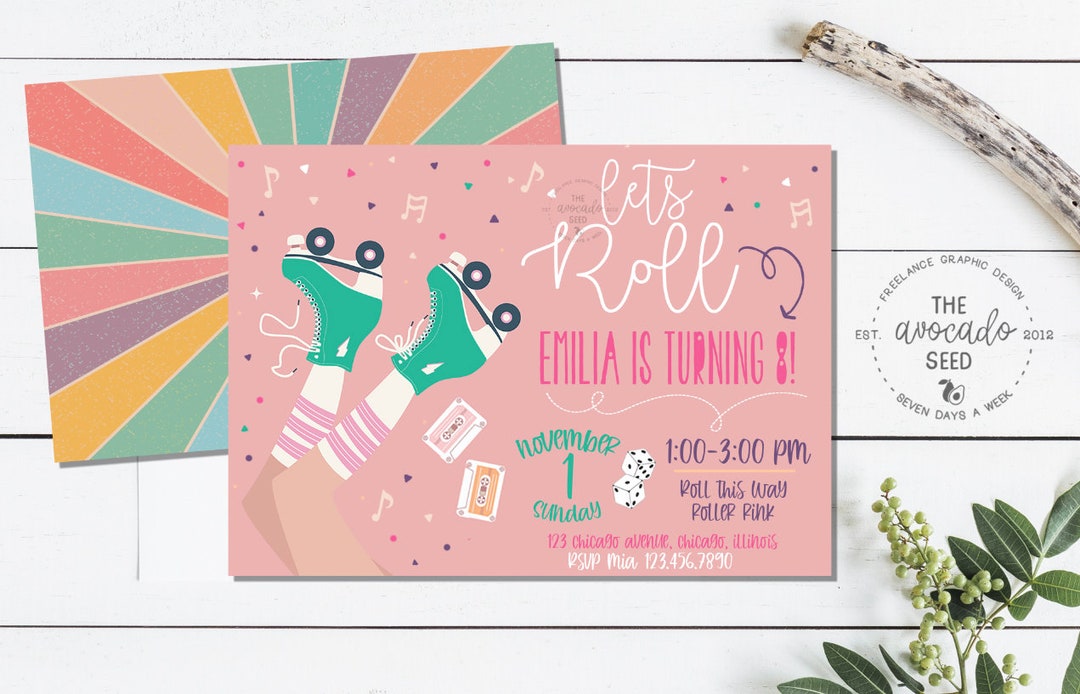 Lets Roll - Roller Skating Invitation (can Accommodate for Any Event ...