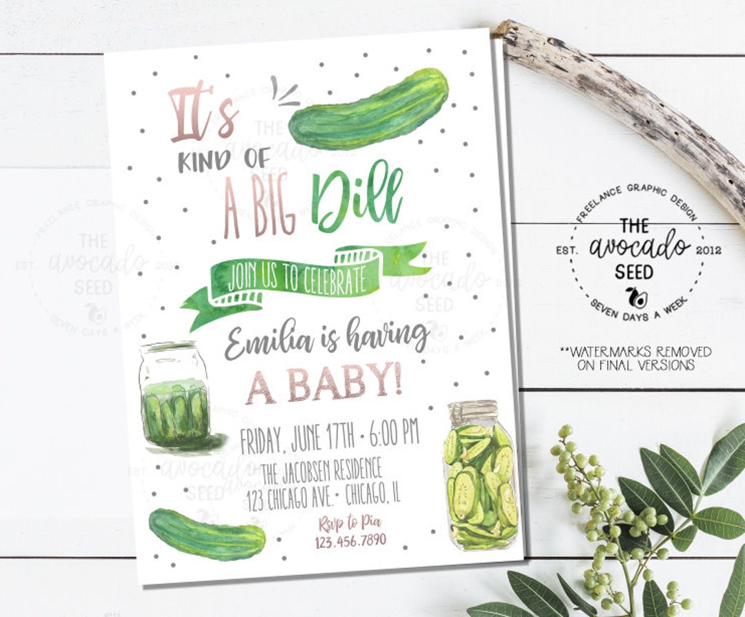 Pickle Baby Shower Invitation - DIY Printing or Professional Prints - Etsy