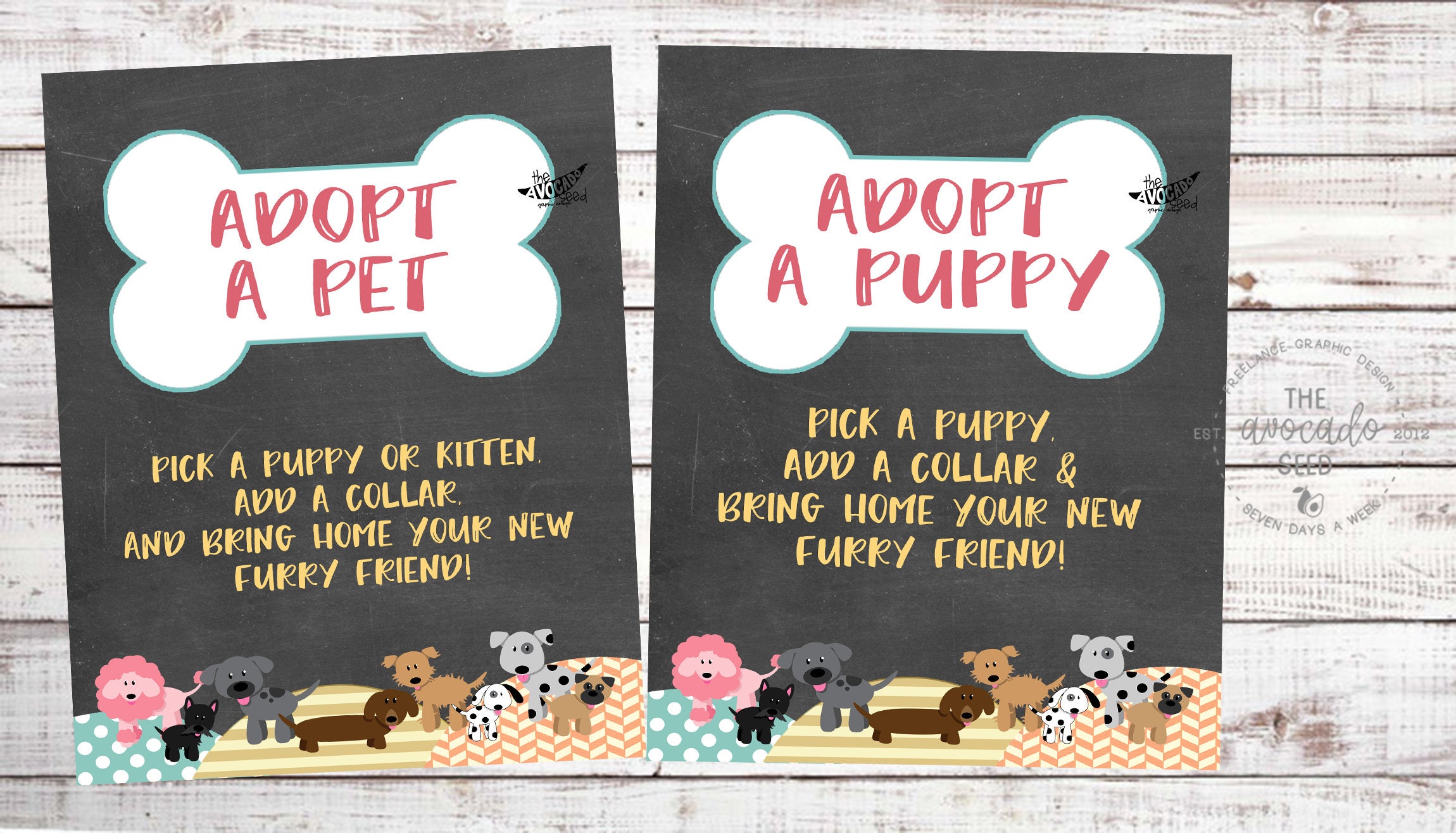Adopt a Pet & Adopt a Puppy Signs DIY Printing INSTANT - Etsy