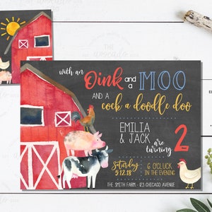 Oink, Moo, Cock a Doodle Doo! Farm Animals Birthday (or Any Event ...