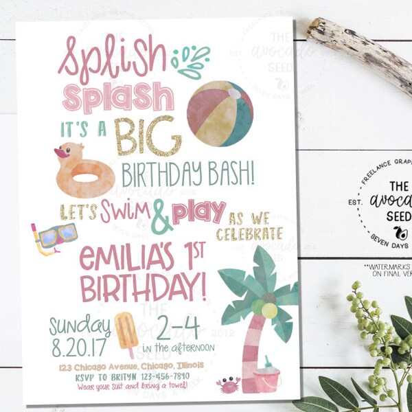First Birthday Pool Party - Etsy