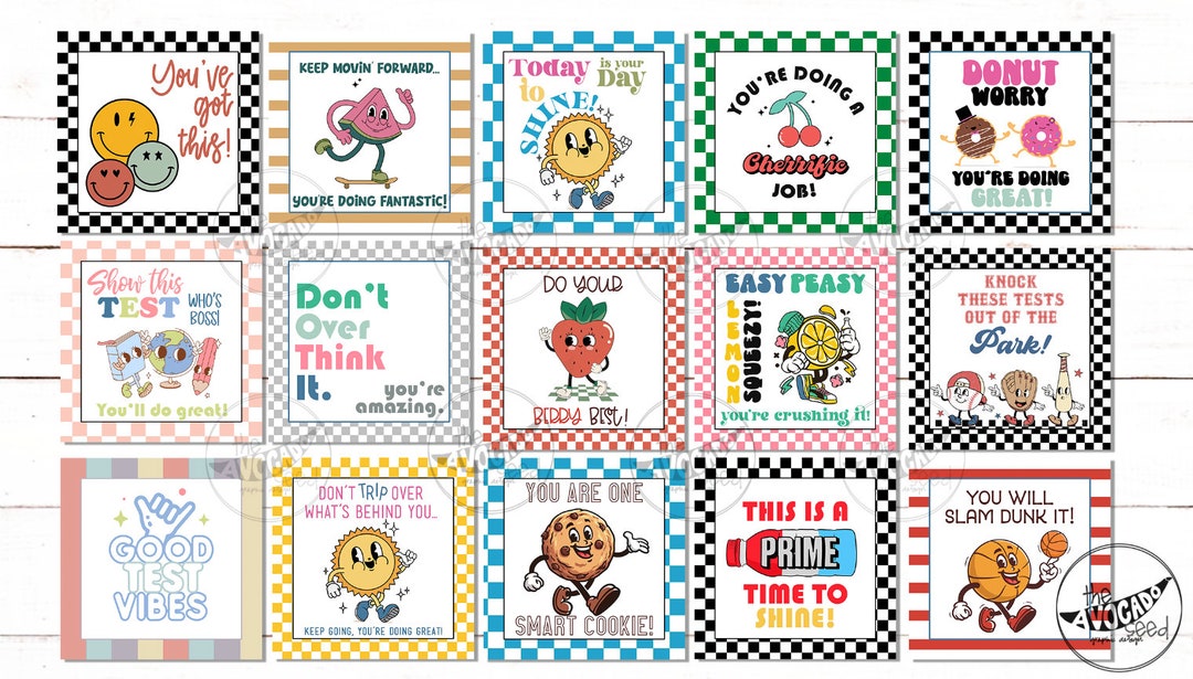 Student - Child Encouragement Cards - Testing Cards - Lunchbox Notes ...