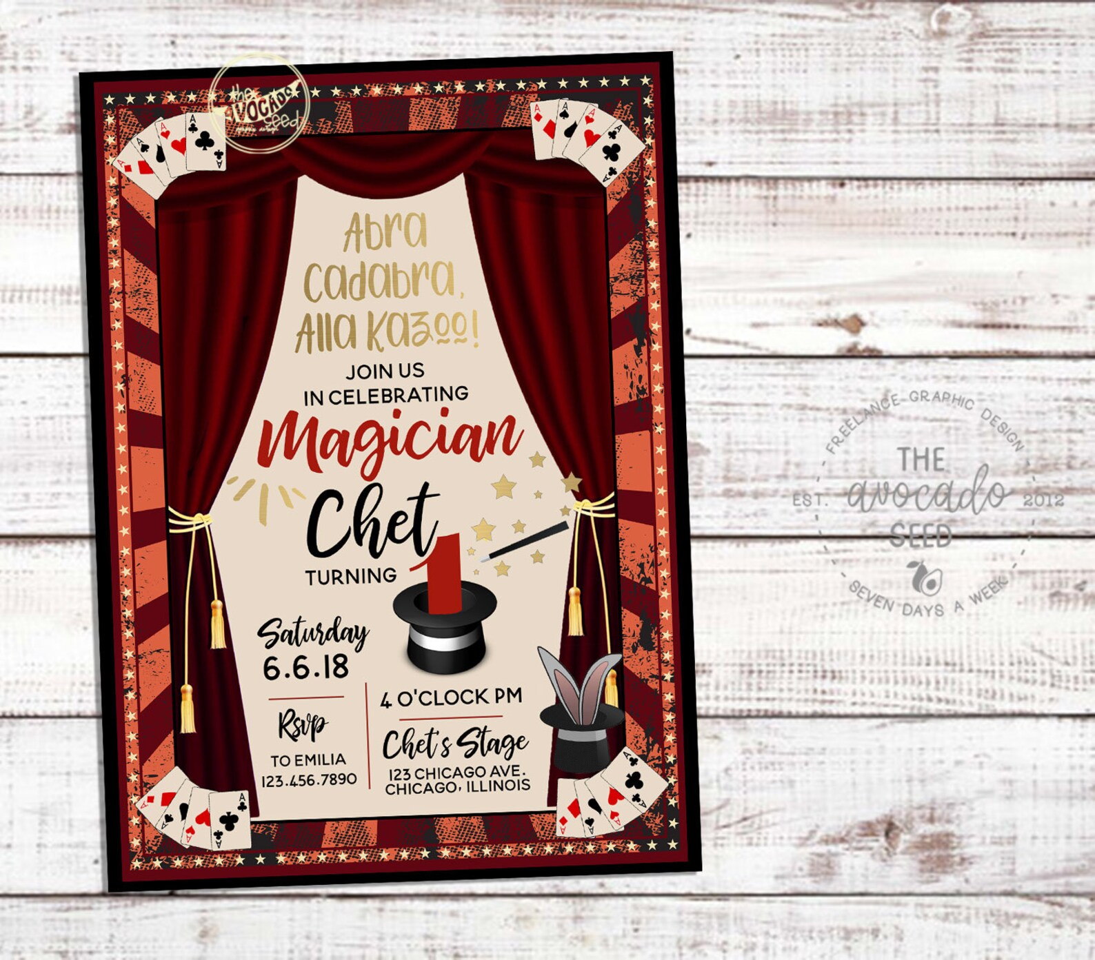 Magician Birthday Invitation or Any Event Magician Baby | Etsy