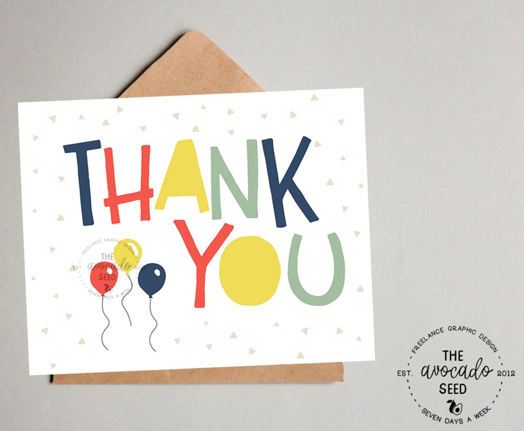 ABC... 123 Thank You Card | Instant Download (if Wanting Prints, Please ...