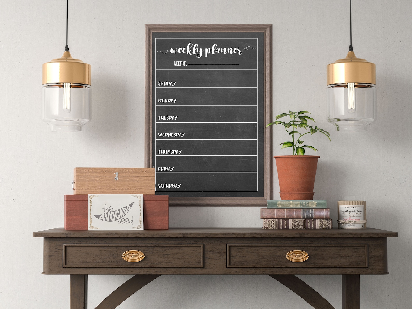 Weekly Planner Wall Calendar Art DIY Printing Only ANY Size. - Etsy