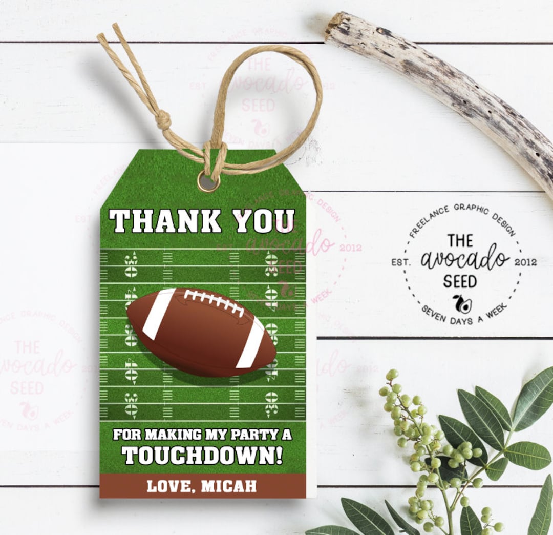 First Down Football Party Favor Tag - DIY Printing or Professional ...