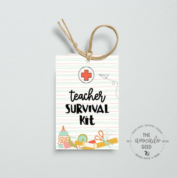 Teacher Survival Kit Tags Instant Download | Etsy