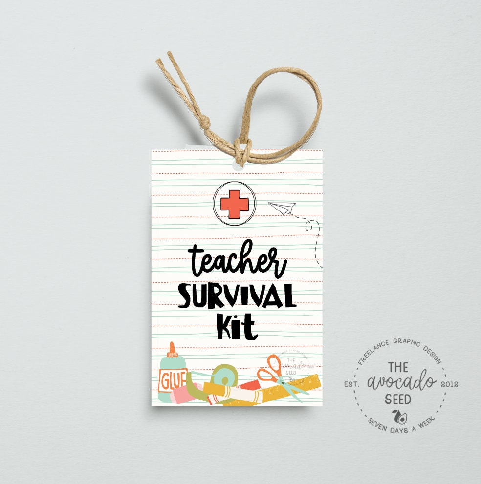 Teacher Survival Kit Tags - Instant Download - Etsy