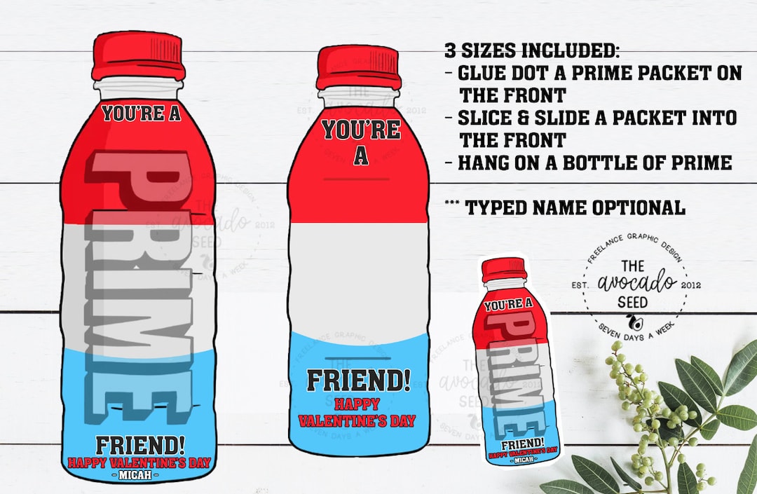 Prime Packet or Prime Bottle Valentines - Instant Download (see ...