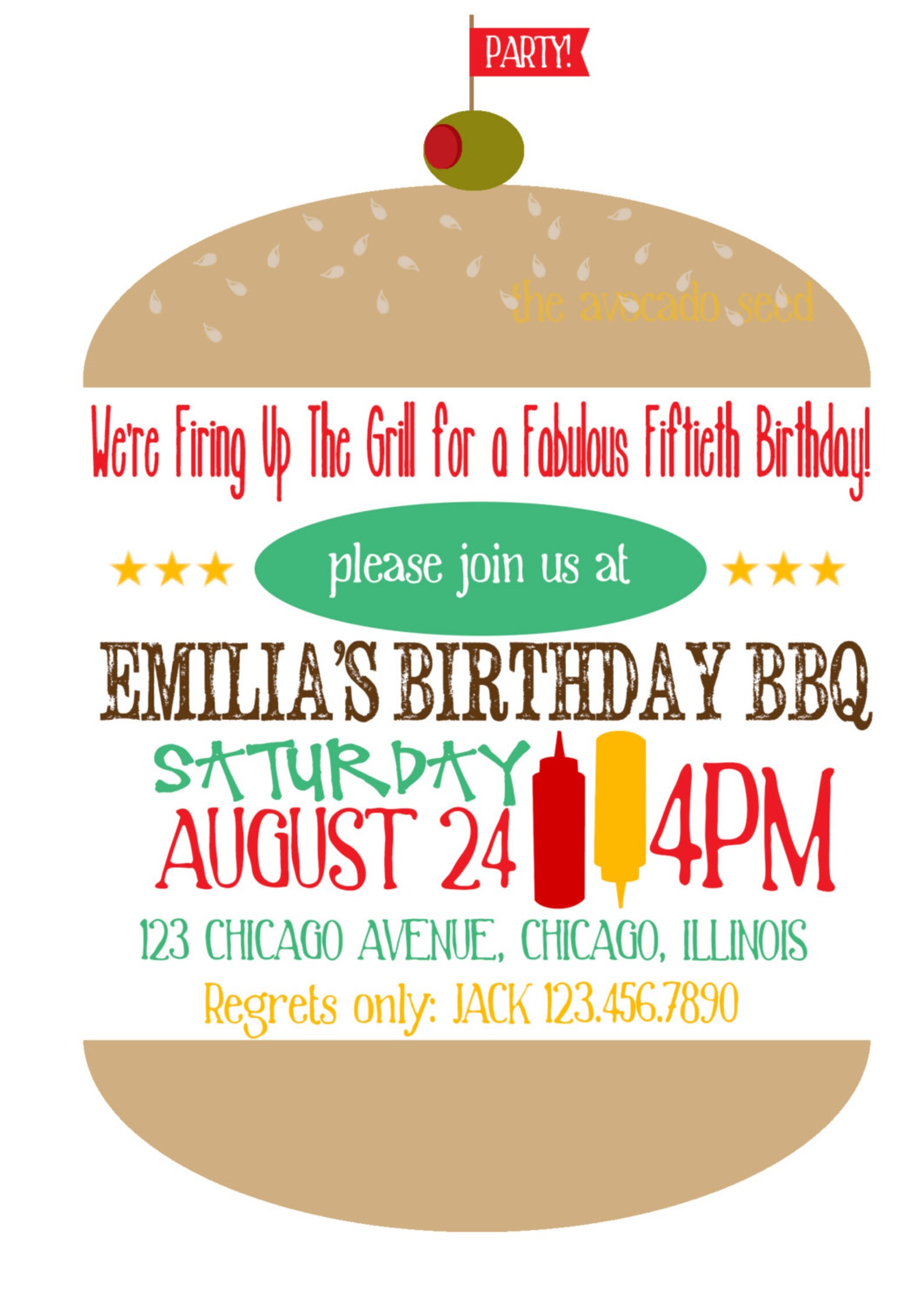 Birthday Burger BBQ Invitation Chalkboard DIY or - Etsy