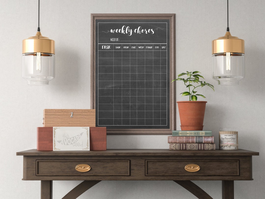 Reusable Dry Erase Wall Chore Chart Printable - Vertical Version - DIY ...