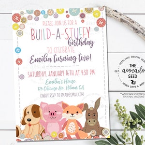 Build a Bear Inspired Birthday Invitation - DIY or Prints - Etsy