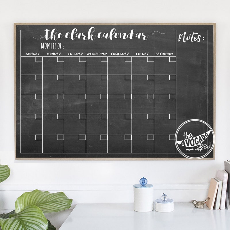 Chalkboard Calendar - Etsy