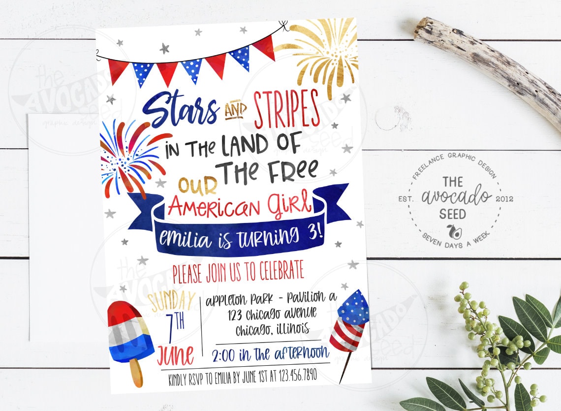 Patriotic Party Invitations Patriotic Animals 4th Of July Invitation