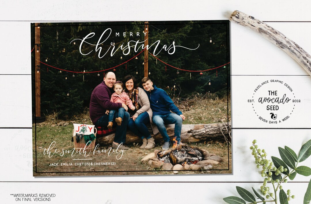 Modern Outdoor Christmas Holiday Card - Digital File or Prints With ...