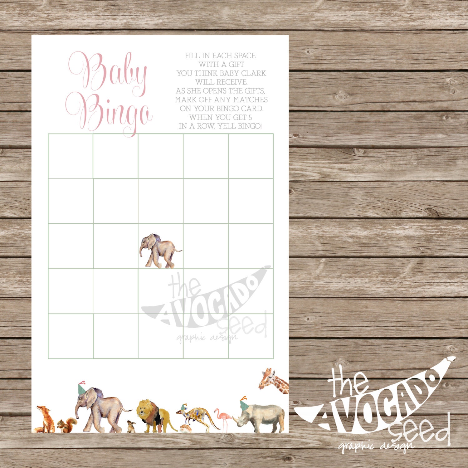 Wildly Excited Baby Bingo Game Printable or Professional - Etsy