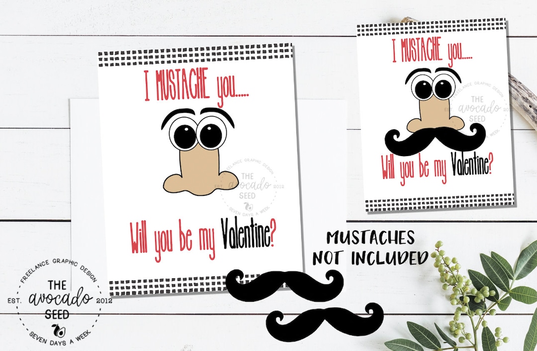 Mustache Valentine - Instant Download DIY Print (see Description for ...