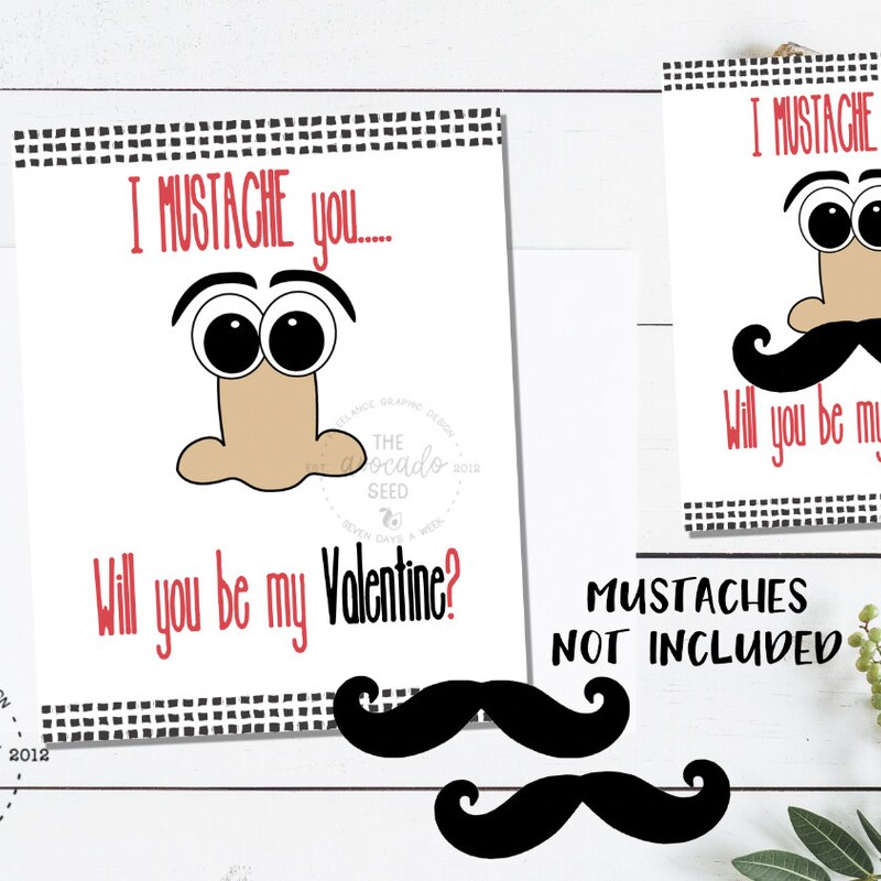 Mustache Valentine - Etsy