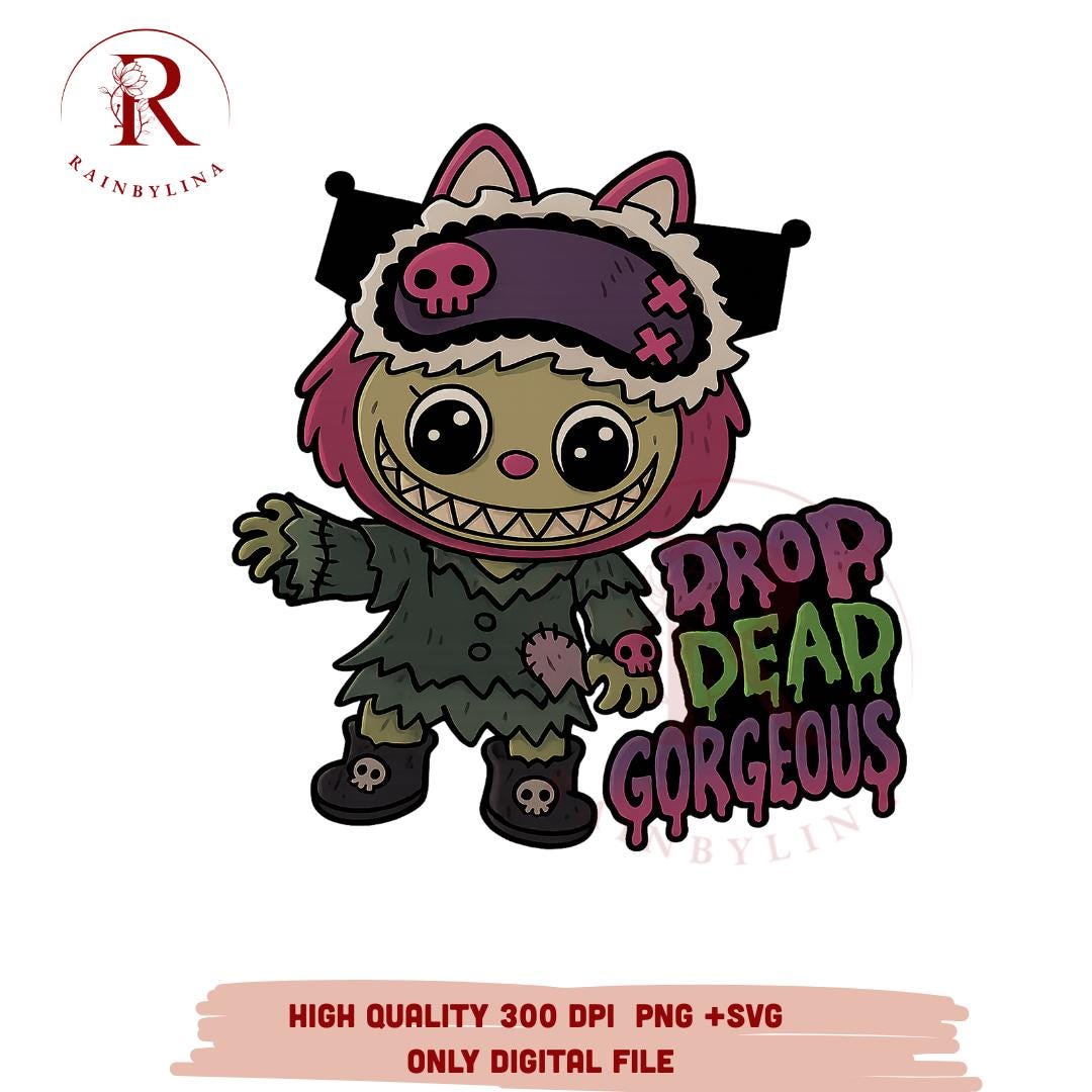 Zombie Labubu PNG SVG, Drop Dead Gorgeous Halloween Clipart, Cute ...