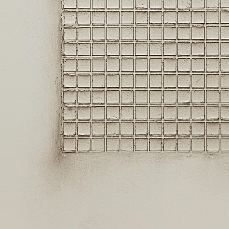 Textured Grid Oil Painting on Canvas, Neutral Geometric Wall Art - Etsy