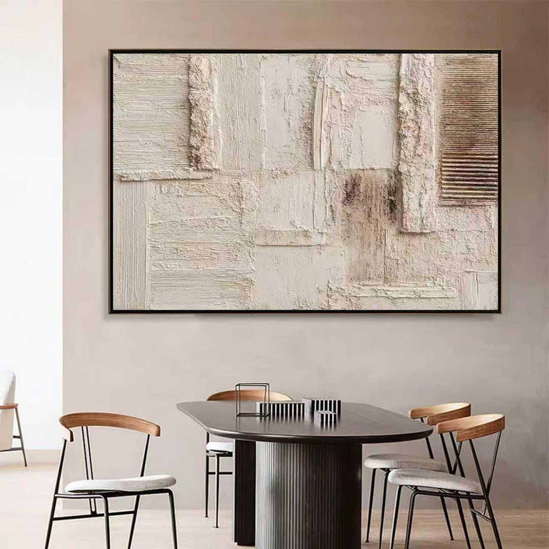 Textured Geometric Oil Painting, 3D Impasto Relief Canvas Art - Etsy