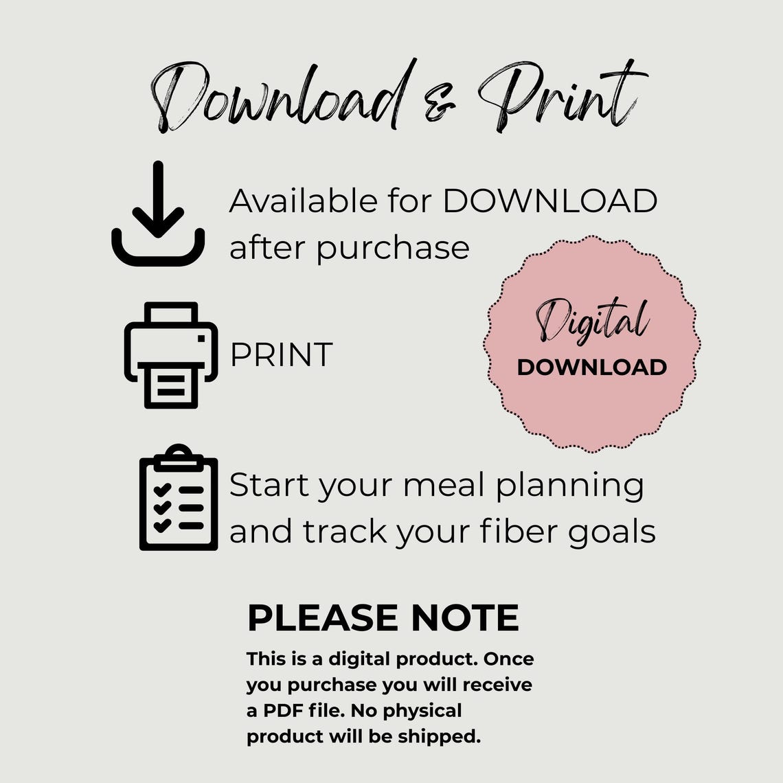 High Fiber Food List & Fiber Tracker Printable | Gut Health Wellness ...