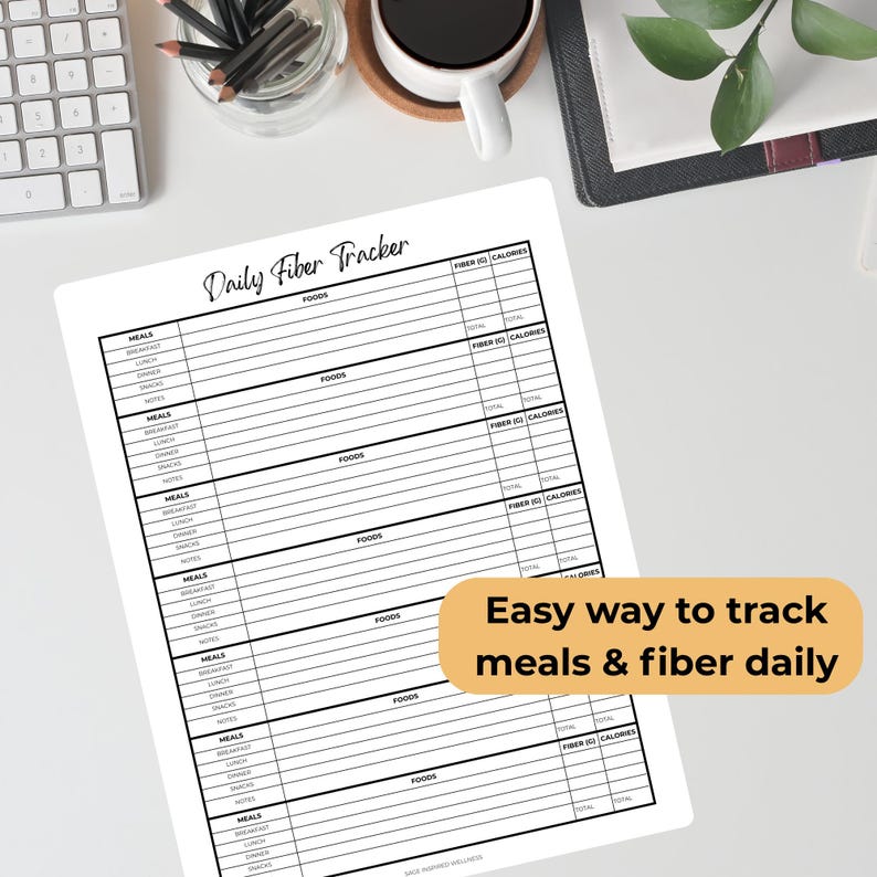 High Fiber Food List & Fiber Tracker Printable | Gut Health Wellness ...