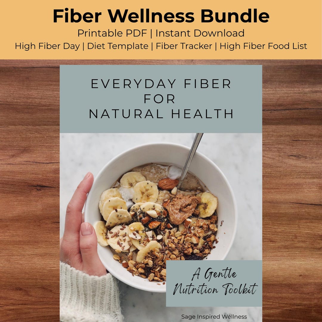 Fiber Wellness Tracker & Meal Planner Bundle | Printable Gut Health Kit ...