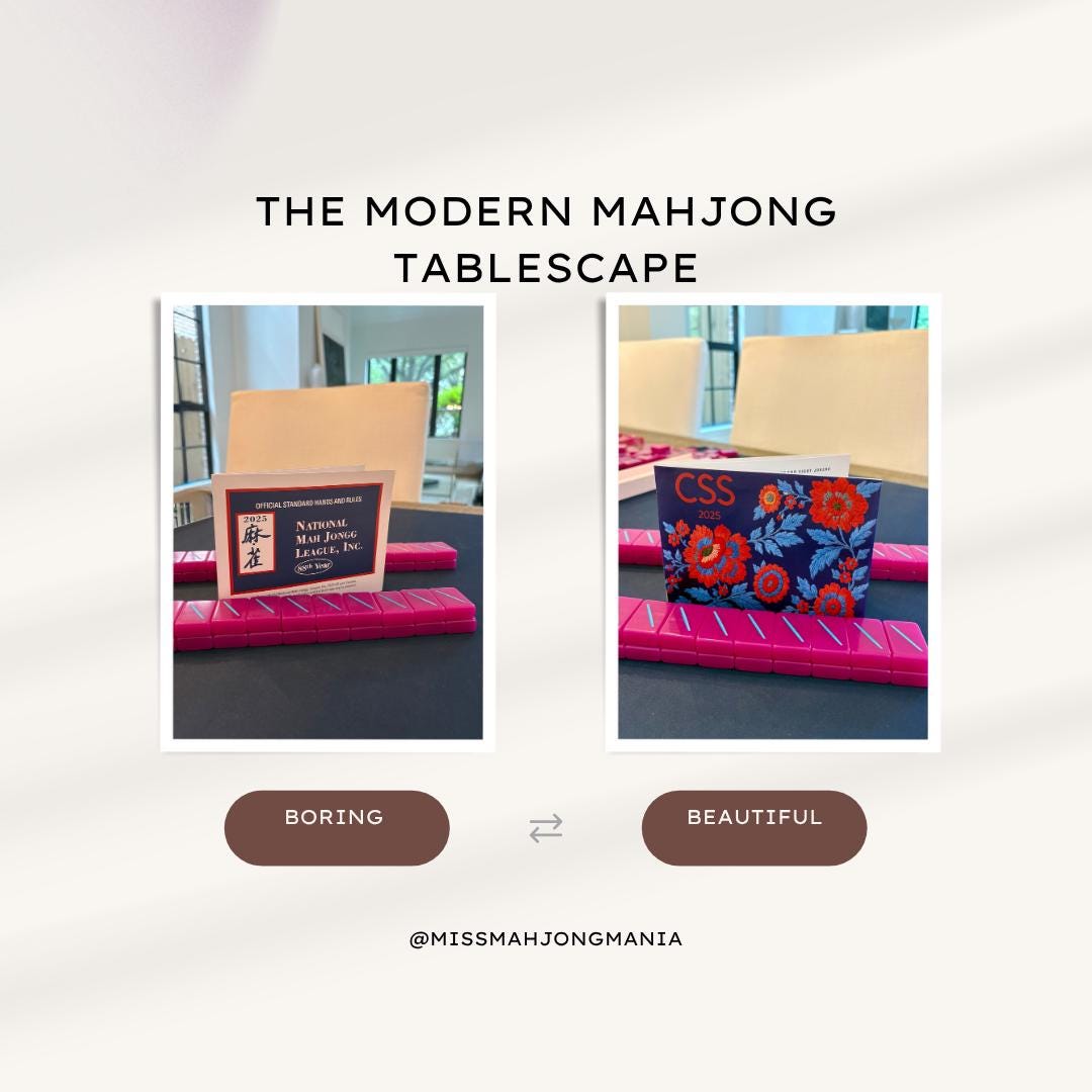Monogrammed Mahjong Card Sticker or Insert Personalized Mahjong Card ...