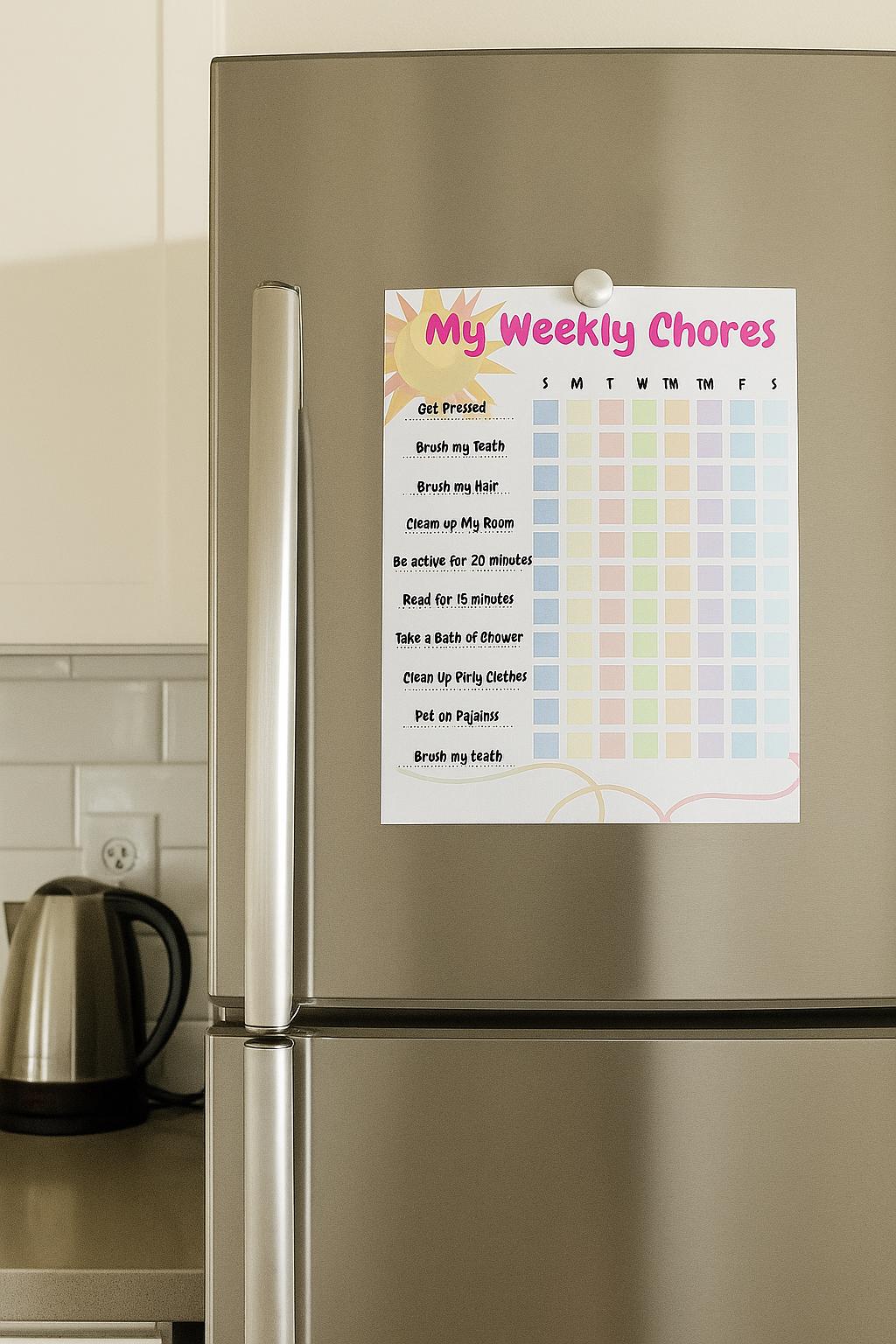 Kids Chore Chart: Daily & Weekly Responsibility Checklist (PDF ...