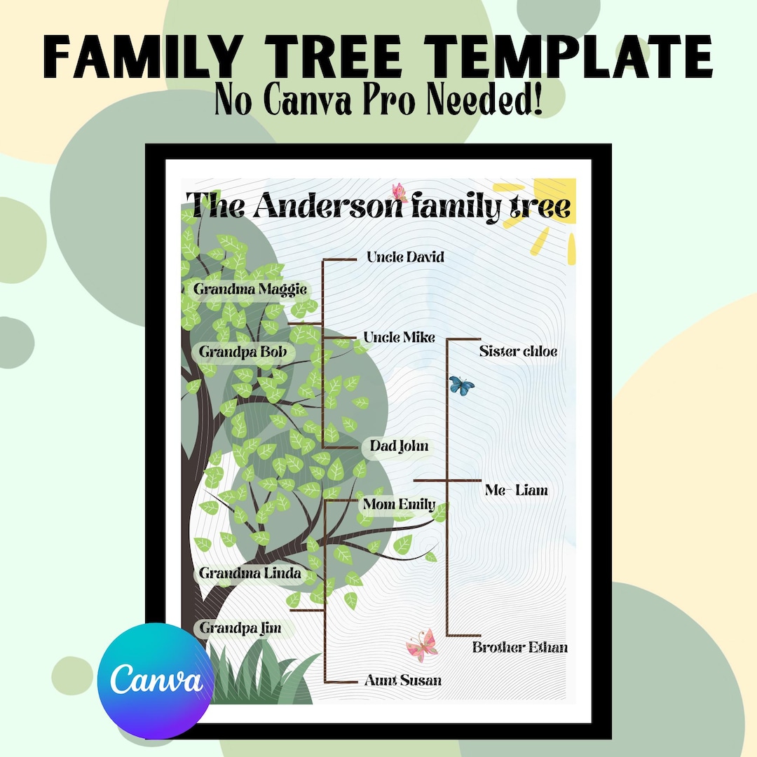 Fun Family Tree Template for School Projects – Kid-friendly Design ...