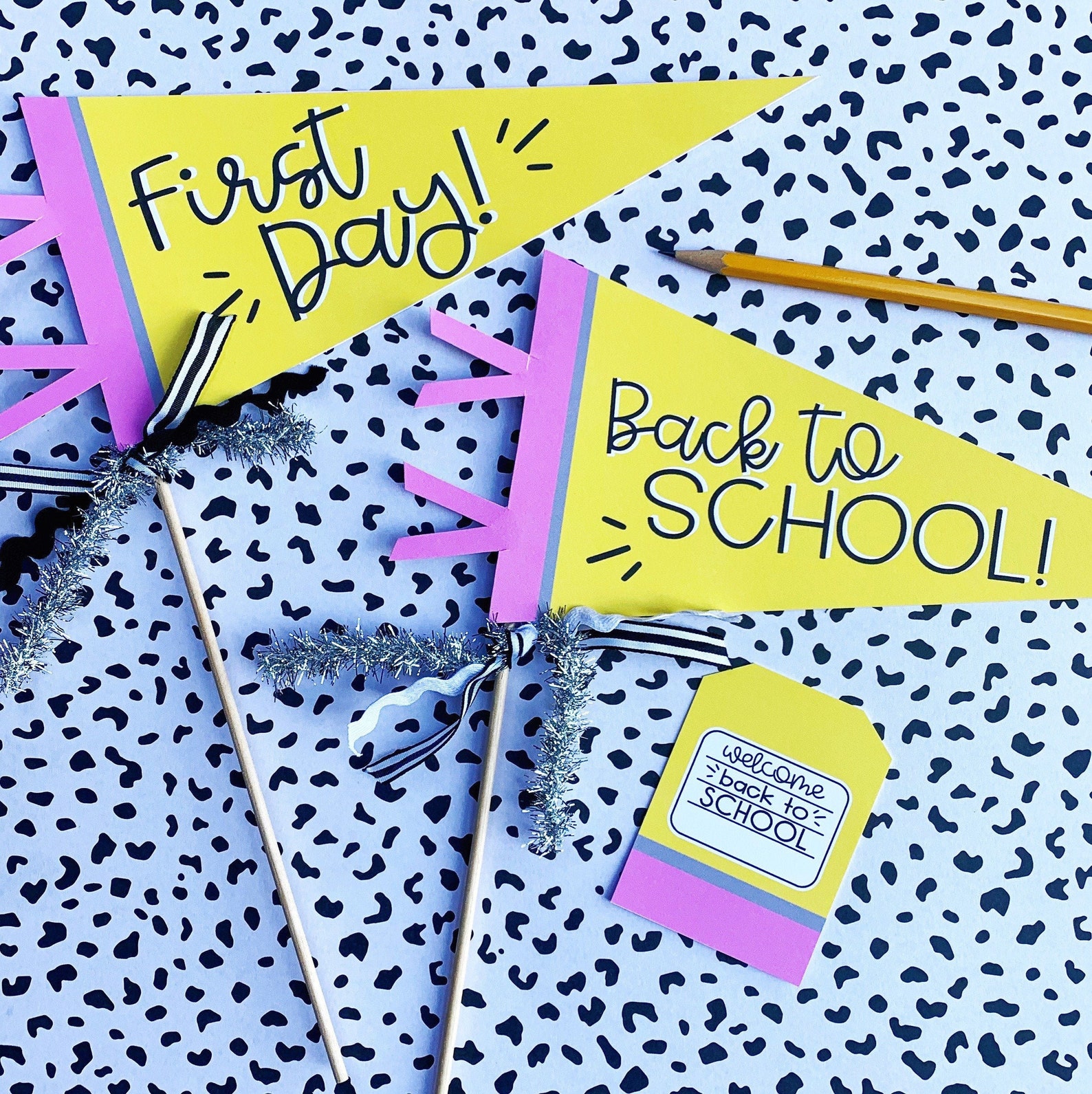 Back to School Tag & Flag Digital Download - Etsy