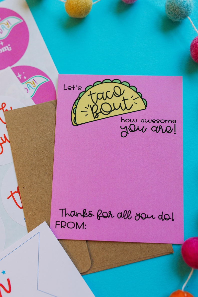 Gift Card Holder for Teacher/gift/friend Taco Themed - Etsy