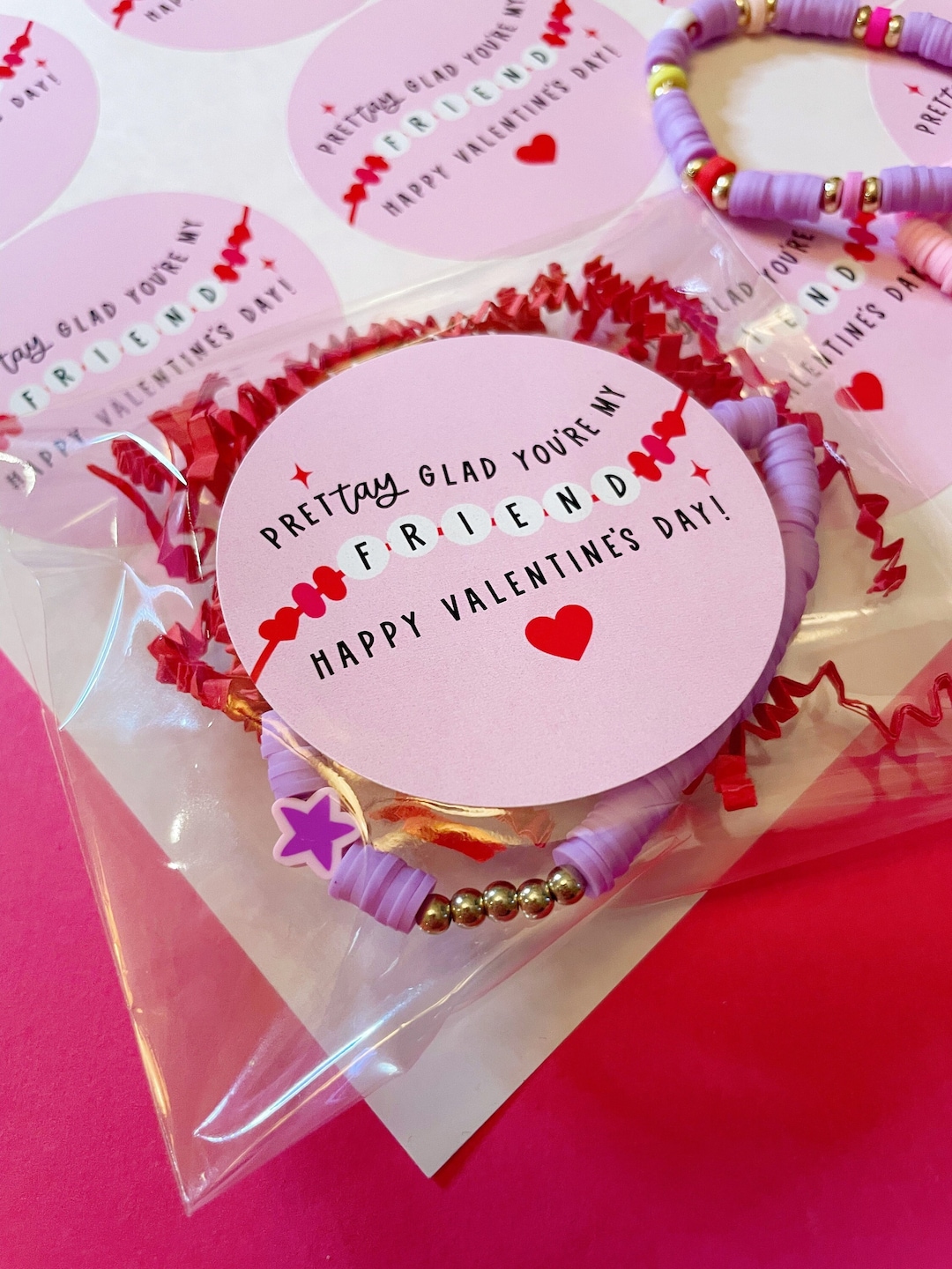 Friendship Bracelet Valentine Stickers- READY to SHIP - Etsy