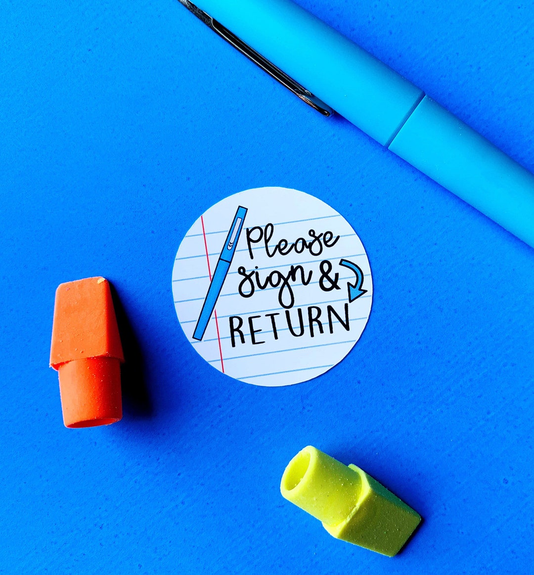 Sign & Return Stickers- 48 to Page - Etsy