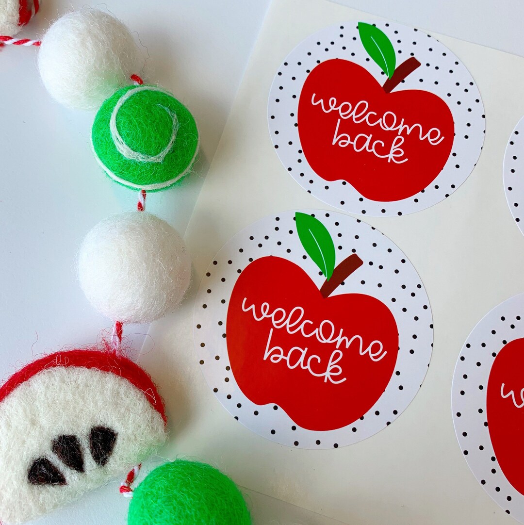 Welcome Back Apple Sticker- 6 or 12 to Page - Etsy
