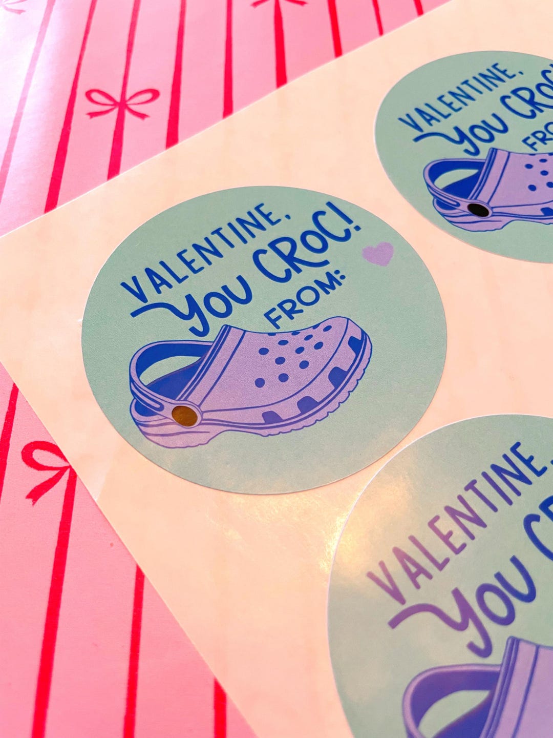 BLUE Croc Valentine Stickers READY to Ship - Etsy