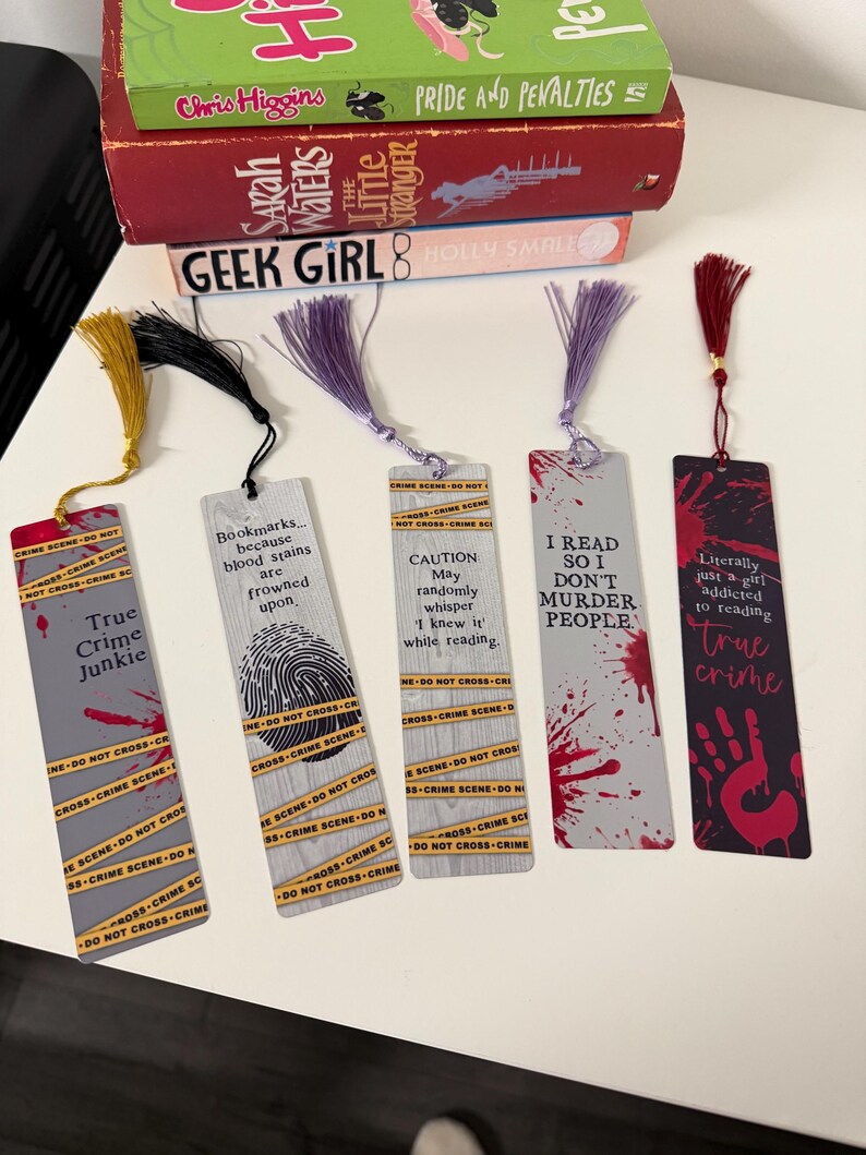 True Crime Themed Metal Bookmarks X 1 Choice From Various Designs Brand ...
