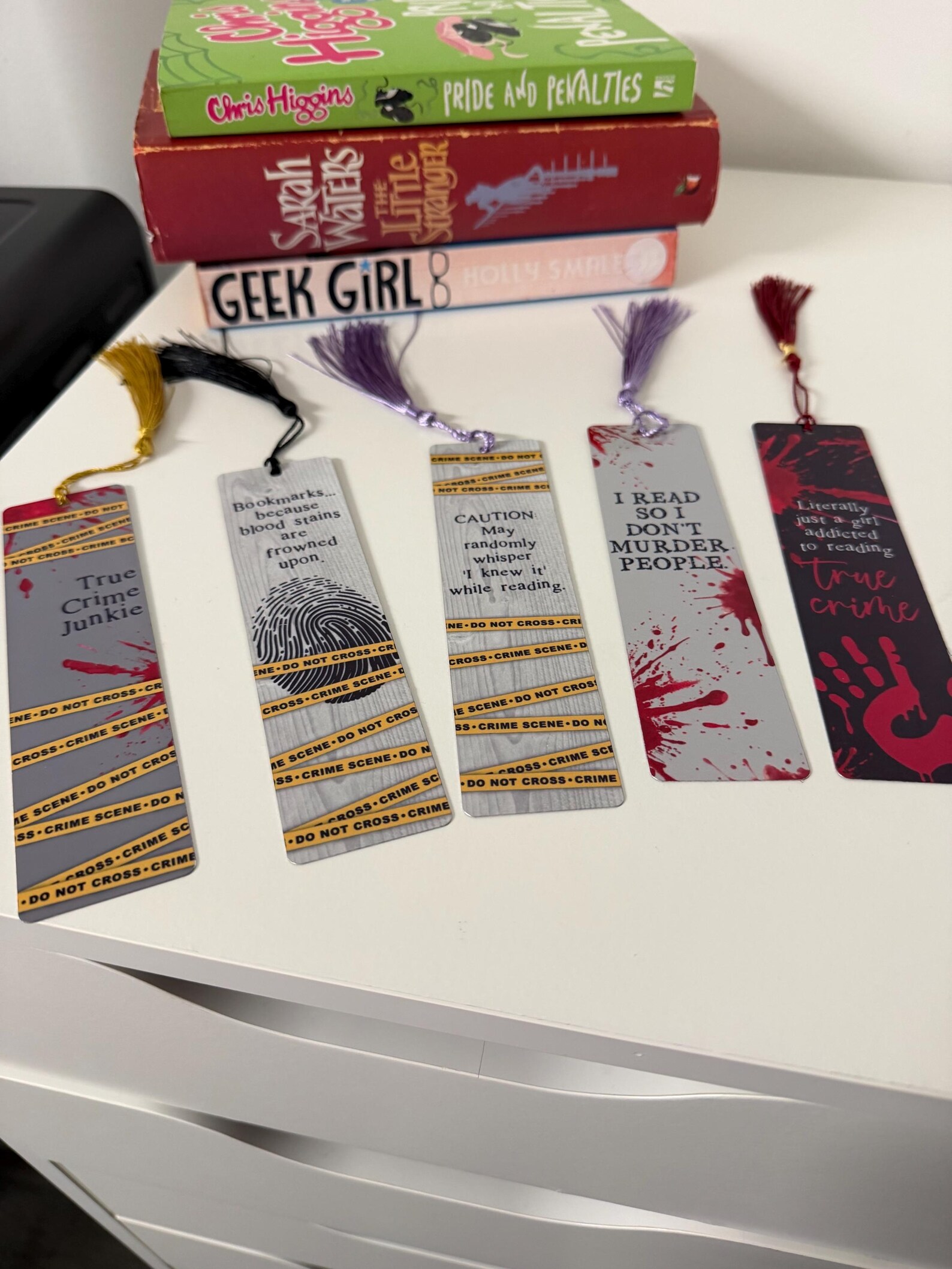 True Crime Themed Metal Bookmarks X 1 Choice From Various Designs Brand ...