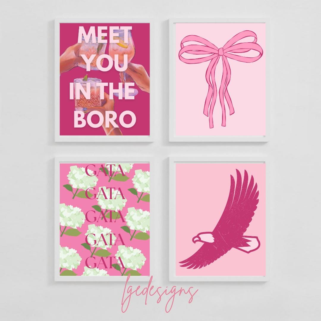 Georgia Southern Prints: Trendy Pink Dorm Decor (digital Download, 8x10 ...