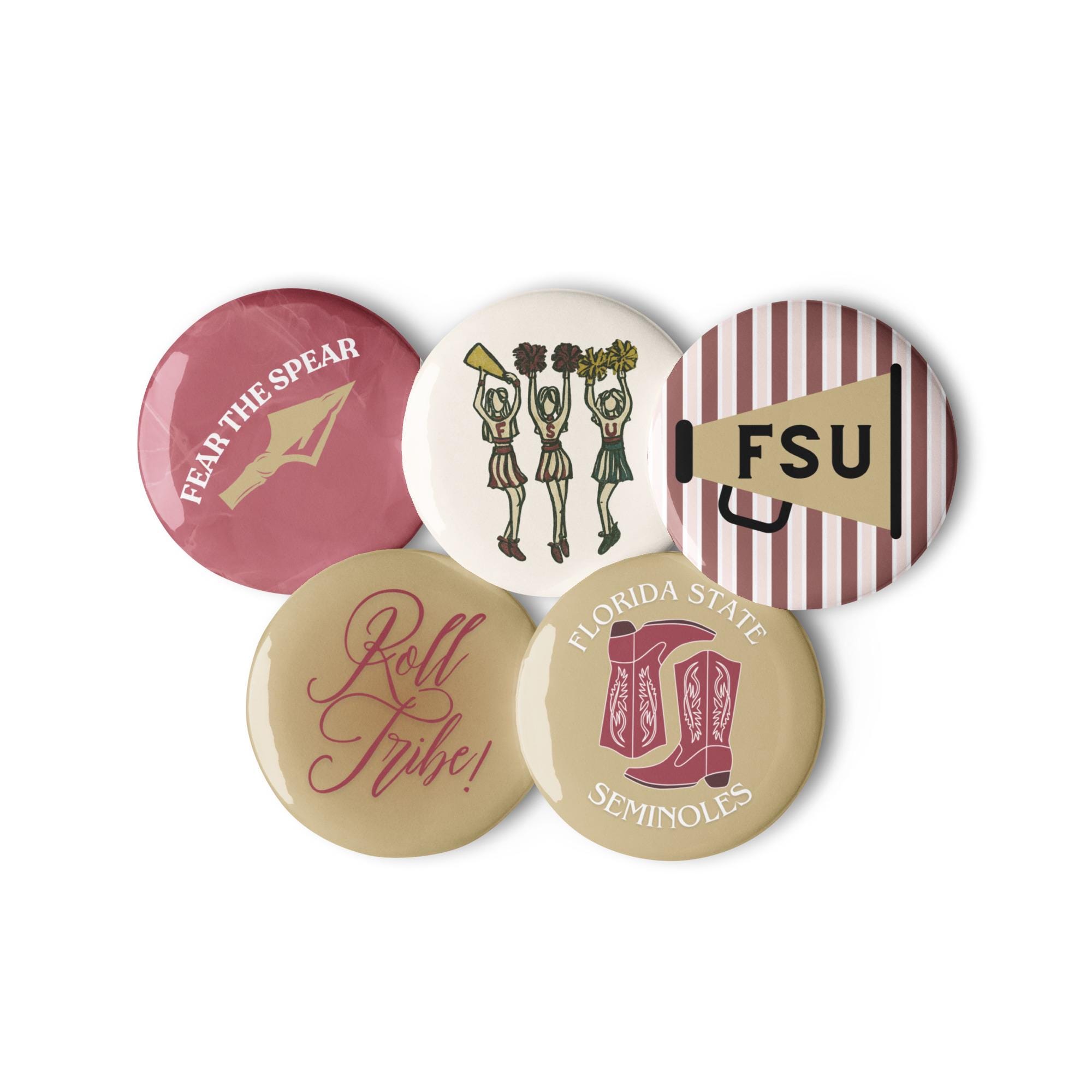 FSU Seminoles Gameday Button Pins: Florida State Spirit Set - Etsy