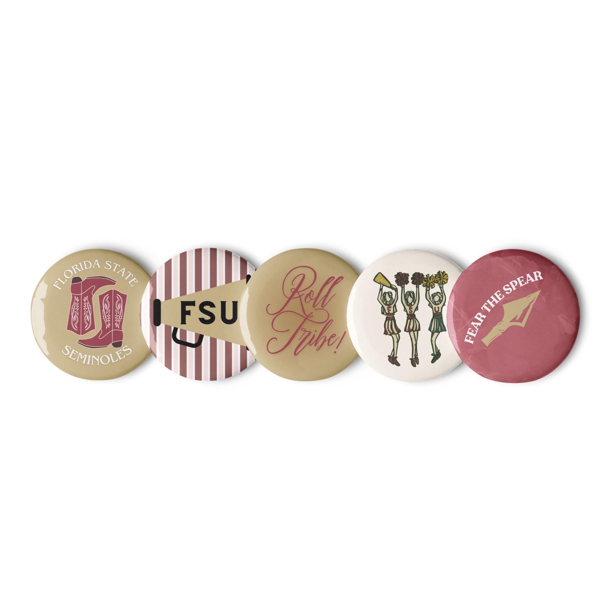 FSU Seminoles Gameday Button Pins: Florida State Spirit Set - Etsy