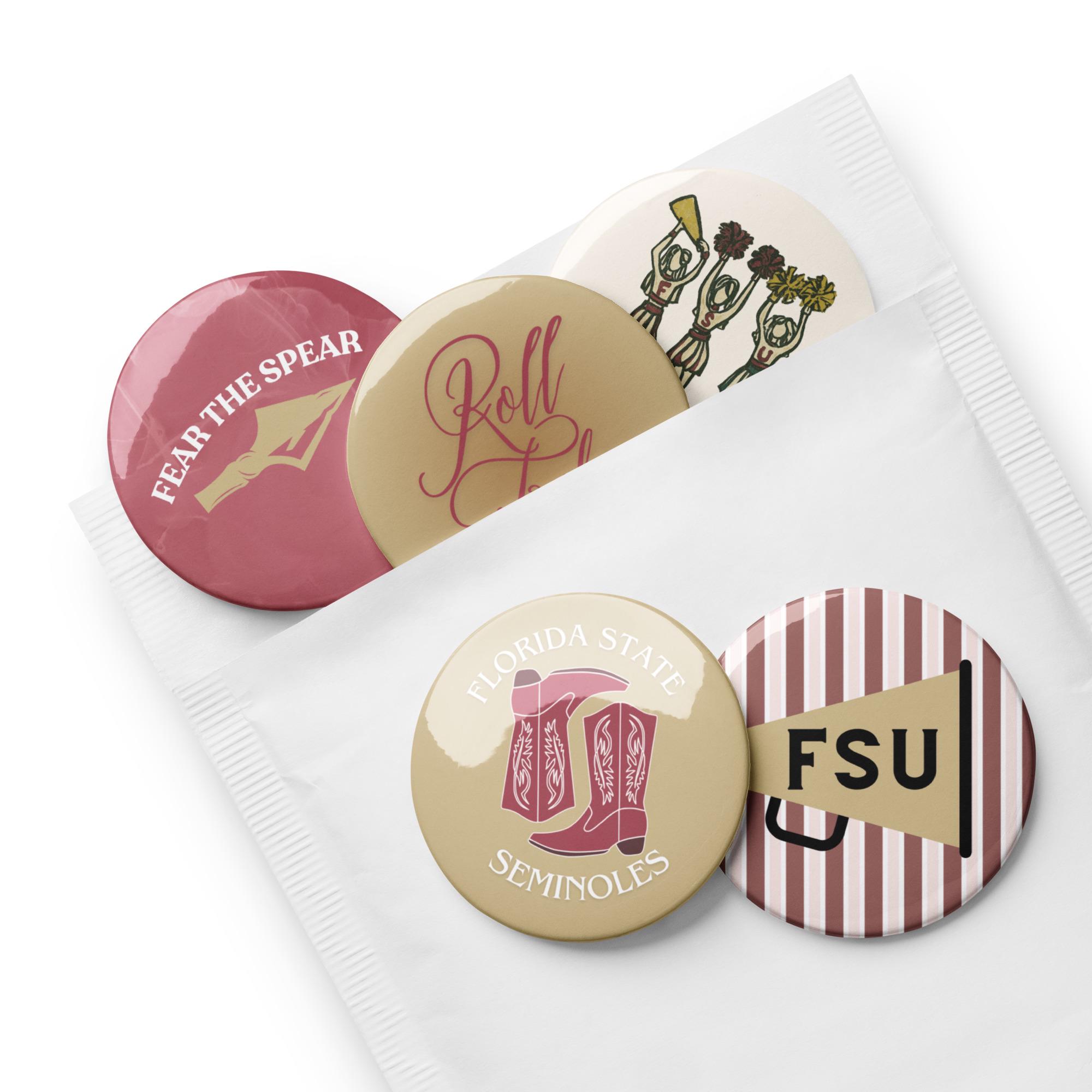 FSU Seminoles Gameday Button Pins: Florida State Spirit Set - Etsy