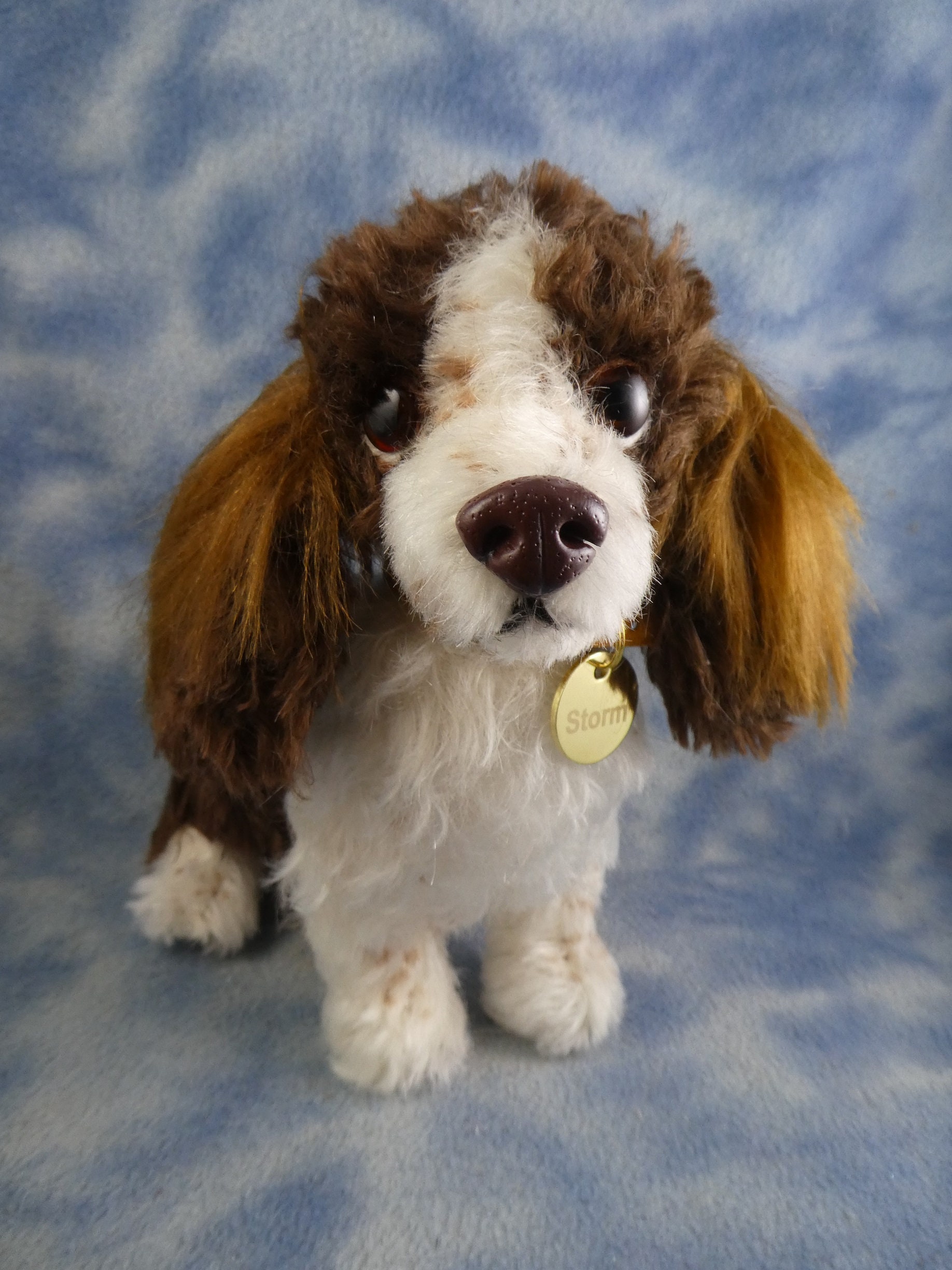 7 Springer Spaniel Adorable Soft Sculpture Luxury Mohair Artist Dog by Bramber Bears OOAK Storm
