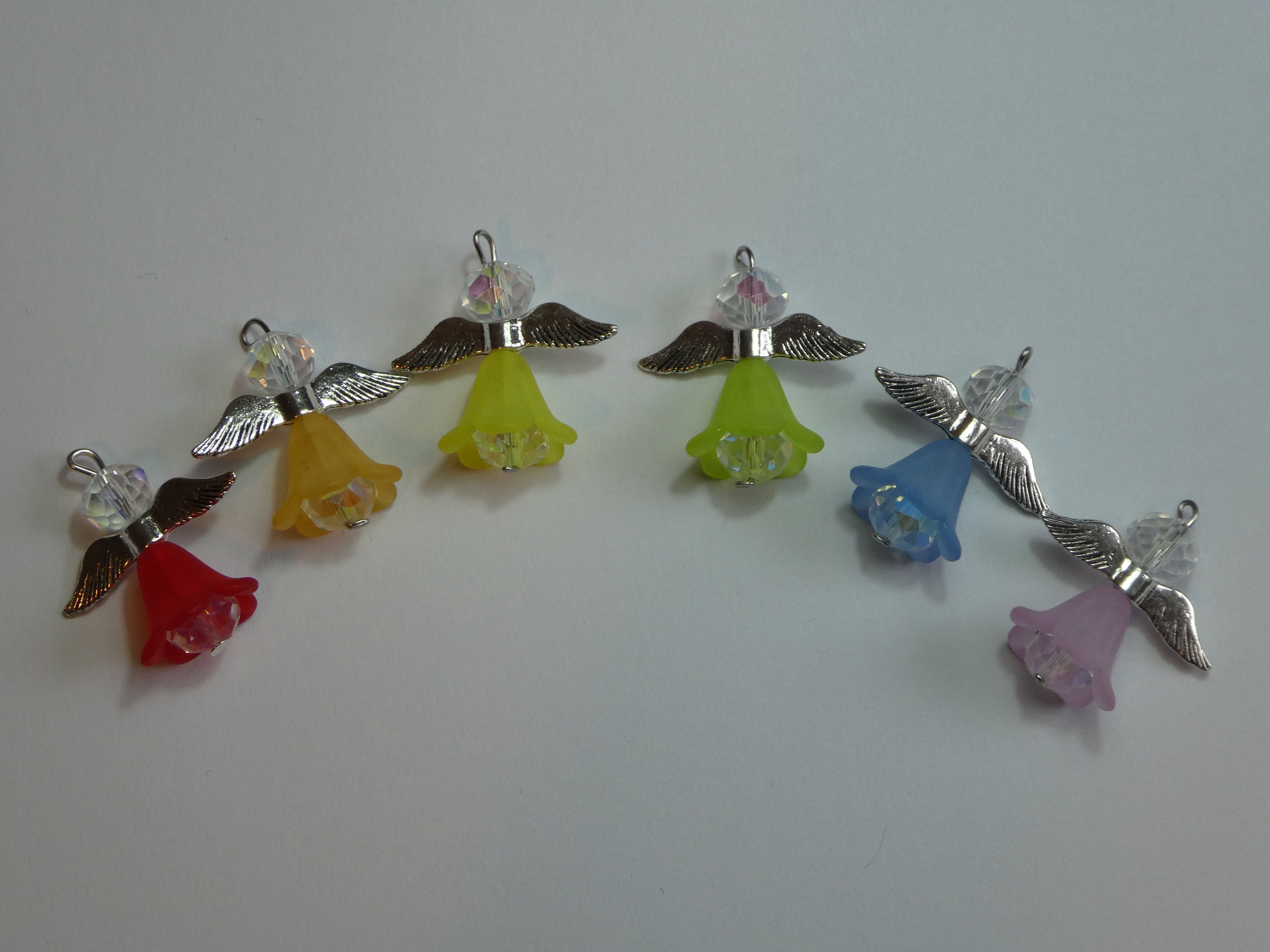 Crystal Angel Charms DIY Craft Kit to make 6 Angels in Rainbow or ...