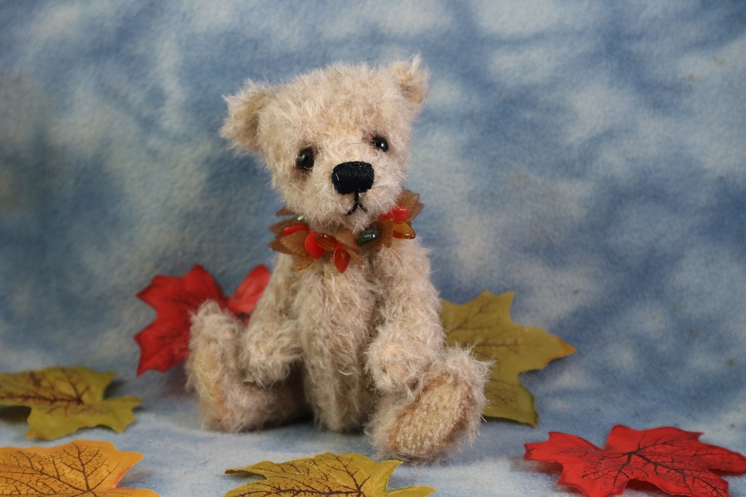 6 Sweet Little Autumn Leaf Harvest Mohair Artist Bear * Bramber Bears * Lindon