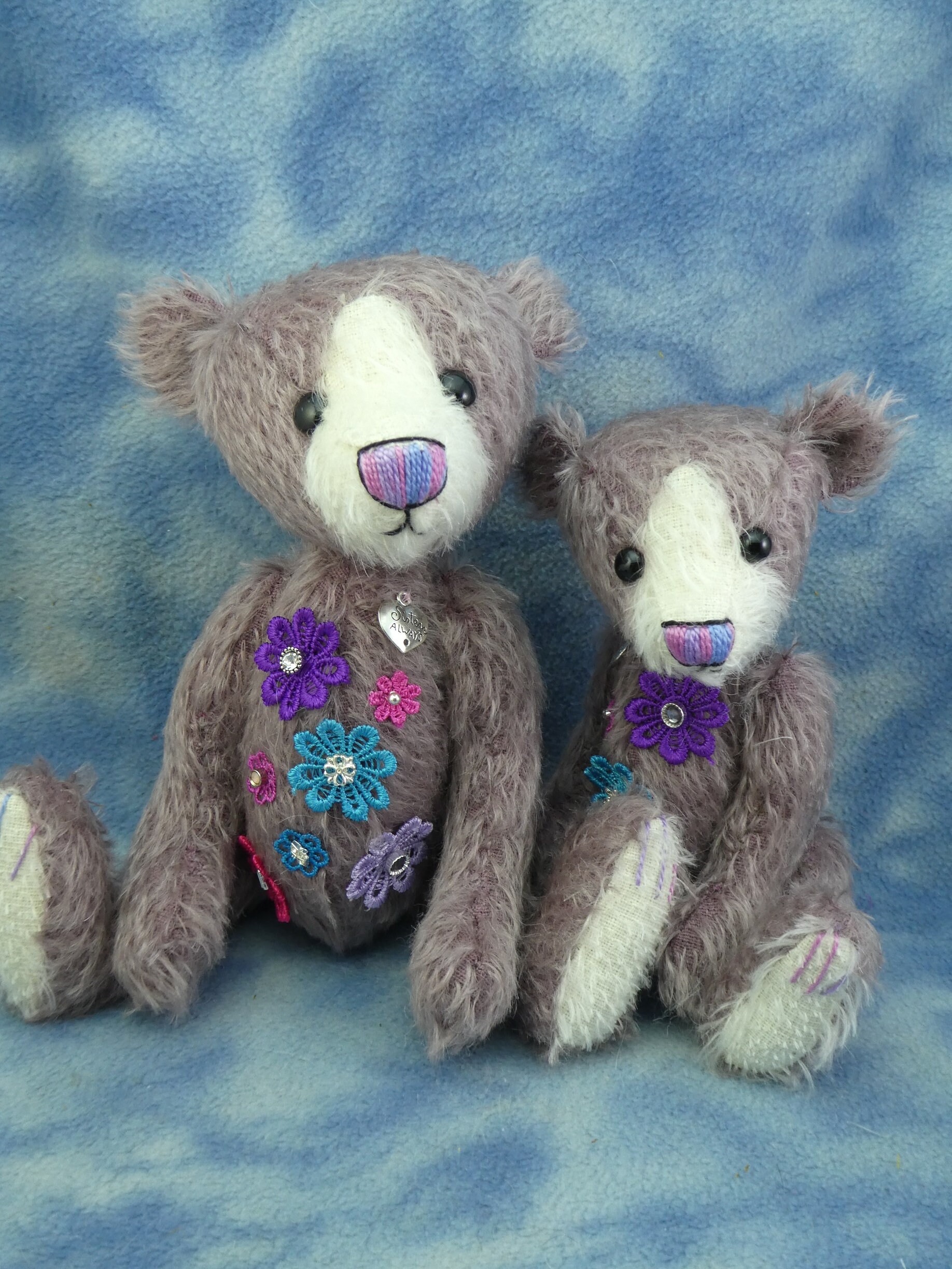 RESERVED Luxury Mohair Artist Sister Bears by Bramber Bears